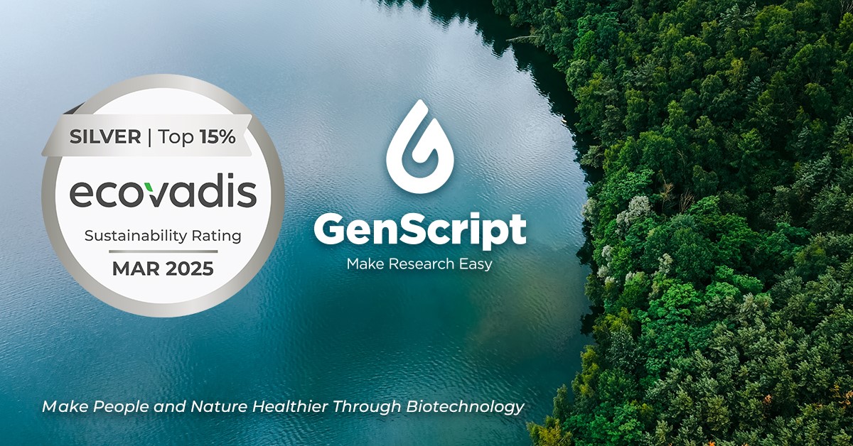 GenScript Biotech Earns EcoVadis Silver Medal, Ranking in Top 15% Globally for Sustainability