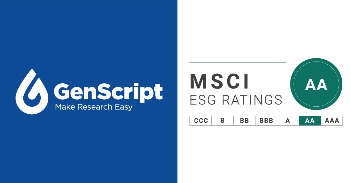 GenScript Biotech’s MSCI ESG Rating Upgraded to AA, Recognized as a Global Leader